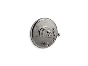 KOHLER Artifacts Rite-temp Valve Trim With Push-button Diverter And Cross Handle - Vibrant Titanium