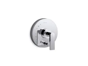 KOHLER Composed Rite-temp Valve Trim With Push-button Diverter And Lever Handle - Polished Chrome