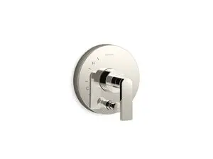 KOHLER Composed Rite-temp Valve Trim With Push-button Diverter And Lever Handle - Vibrant Polished Nickel