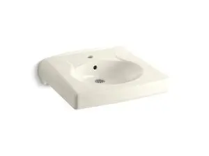 KOHLER Brenham Wall-mount Or Concealed Carrier Arm Mount Commercial Bathroom Sink With Single Faucet Hole - One-color