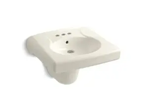 KOHLER Brenham Wall-mount Or Concealed Carrier Arm Mount Commercial Bathroom Sink With 4" Centerset Faucet Holes And Shroud - One-color