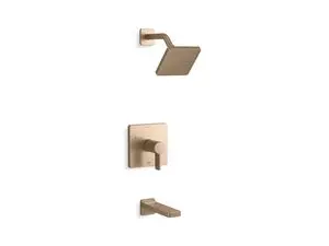 KOHLER Parallel Rite-temp Bath And Shower Trim Kit, 2.5 Gpm - Vibrant Brushed Bronze