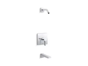 KOHLER Parallel Rite-Temp Bath And Shower Trim Kit, Without Showerhead Polished Chrome