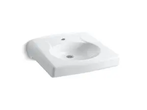 KOHLER Brenham Wall-mount Or Concealed Carrier Arm Mount Commercial Bathroom Sink With Single Faucet Hole And No Overflow - One-color