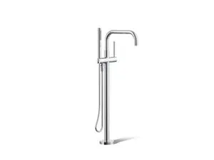 KOHLER Purist Floor-mount Bath Filler Trim With Handshower - Polished Chrome