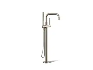 KOHLER Purist Floor-mount Bath Filler Trim With Handshower - Vibrant Brushed Nickel