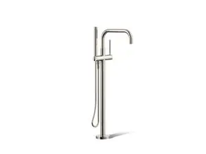 KOHLER Purist Floor-mount Bath Filler Trim With Handshower - Vibrant Polished Nickel