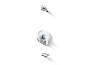 KOHLER Pitch Rite-temp Bath And Shower Trim Kit With Push-button Diverter, Without Showerhead - Polished Chrome