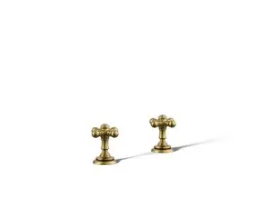KOHLER Artifacts Deck-mount Bath Faucet Handle Trim With Cross Design Vibrant Brushed Moderne Brass
