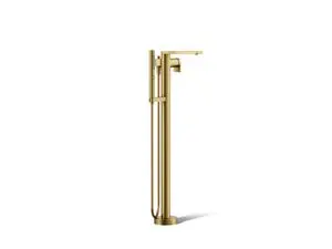 KOHLER Composed Floor-mount Bath Filler Trim With Handshower - Vibrant Brushed Moderne Brass