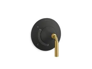 KOHLER Tone Rite-Temp Valve Trim Matte Black With Brushed Moderne Brass