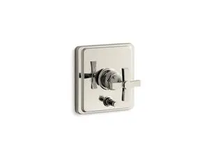 KOHLER Pinstripe Rite-temp Valve Trim With Push-button Diverter And Cross Handle - One-color