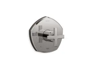 KOHLER Occasion Rite-Temp Valve Trim With Cross Handle Vibrant Titanium