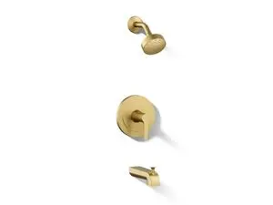 KOHLER Pitch Rite-temp Bath And Shower Trim Kit, 2.5 Gpm - Vibrant Brushed Moderne Brass