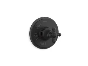 KOHLER Artifacts Rite-Temp Valve Trim With Cross Handle Matte Black