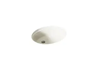 KOHLER Caxton 19-1/4" Oval Undermount Bathroom Sink With Glazed Underside, No Overflow - One-color