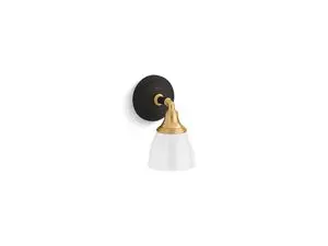 KOHLER Devonshire One-light Sconce - Black With Brass Trim