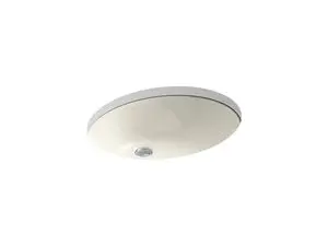 KOHLER Caxton 21-1/4" Oval Undermount Bathroom Sink With Glazed Underside, No Overflow - One-color
