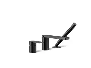 KOHLER Parallel Deck-mount Bath Faucet With Handshower - Matte Black