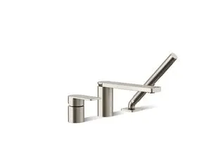 KOHLER Parallel Deck-mount Bath Faucet With Handshower - Vibrant Brushed Nickel