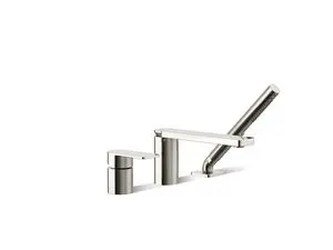 KOHLER Parallel Deck-mount Bath Faucet With Handshower - Vibrant Polished Nickel