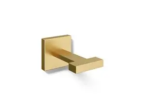 KOHLER Square Robe Hook Vibrant Brushed Moderne Brass