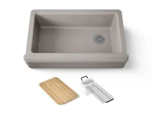 KOHLER Riverby 35-3/4" Undermount Single-bowl Farmhouse Workstation Kitchen Sink - One-color
