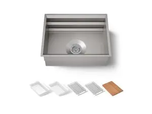 KOHLER Prolific 23" Undermount Single-bowl Workstation Kitchen Sink - One-color