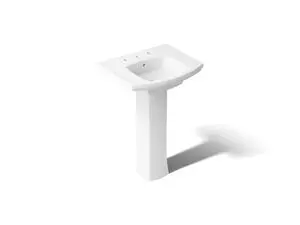 KOHLER Kelston 23-3/4" Rectangular Pedestal Bathroom Sink - One-color