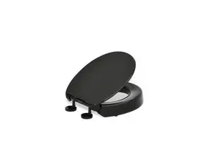 KOHLER Hyten Elevated Quiet-Close Round-front Toilet Seat Black Black
