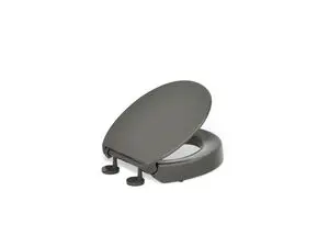 KOHLER Hyten Elevated Quiet-Close Round-front Toilet Seat Thunder Grey