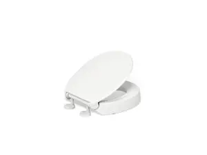 KOHLER Hyten Elevated Quiet-Close Round-front Toilet Seat White