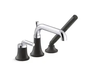 KOHLER Tone Deck-mount Bath Faucet With Handshower Polished Chrome With Matte Black