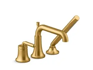 KOHLER Tone Deck-mount Bath Faucet With Handshower - Vibrant Brushed Moderne Brass