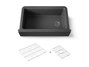 KOHLER Cairn 34" Undermount Single-bowl Farmhouse Kitchen Sink With Fluted Design - One-color
