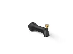 KOHLER Occasion Wall-mount Bath Spout With Straight Design And Diverter - Matte Black With Brushed Moderne Brass