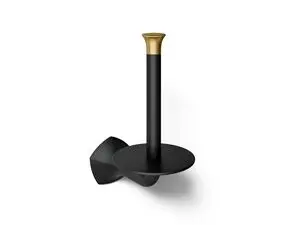 KOHLER Occasion Vertical Toilet Paper Holder Matte Black With Brushed Moderne Brass
