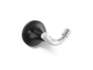 KOHLER Tone Robe Hook Polished Chrome With Matte Black