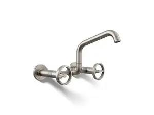 KOHLER Billet Two-hole Wall-mount Bridge Kitchen Sink Faucet - One-color