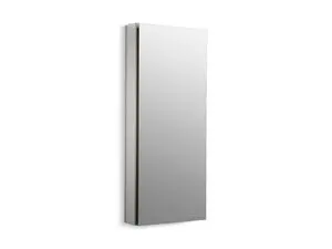 KOHLER Catalan 15" W X 36-1/8" H Aluminum Single-door Medicine Cabinet With 107 Degree Hinge - Satin Anodized Aluminum