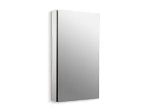 KOHLER Catalan 20-1/8" W X 36-1/8" H Aluminum Single-door Medicine Cabinet With 107 Degree Hinge - Satin Anodized Aluminum
