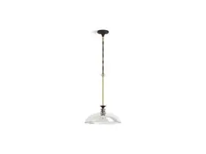 KOHLER Tone 15" Pendant Black With Brass Trim