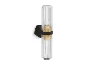 KOHLER Occasion Two-light Sconce Black With Brass Trim