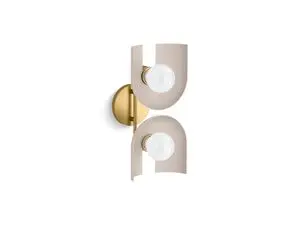 KOHLER Jabot Two-light Sconce - Biscuit Satin With Brushed Moderne Brass