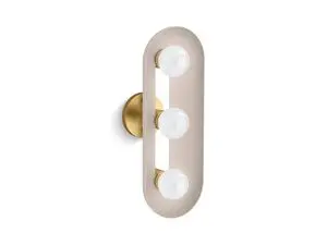 KOHLER Jabot Three-light Sconce - Biscuit Satin With Brushed Moderne Brass