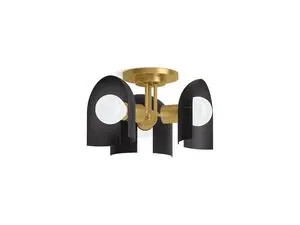 KOHLER Jabot 3-13/16" Flush-mount - Black With Brass Trim