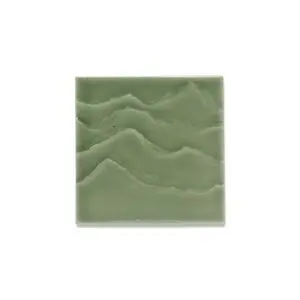 KOHLER Landshapes Daniel Arsham 4" X 4" Feature Tile Produced The Wastelab - Dark Celadon