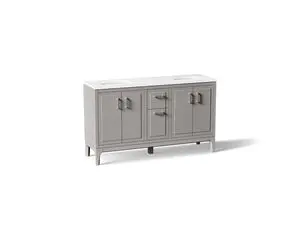 KOHLER Seer 60" Bathroom Vanity Cabinet With Sinks And Quartz Top - One-color