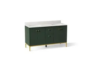 KOHLER Calpa 60" Bathroom Vanity Cabinet With Sinks And Quartz Top - One-color