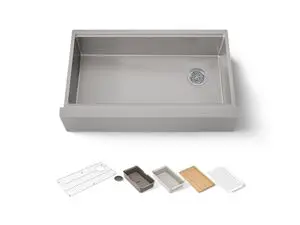 KOHLER Strive 35-1/2" Undermount Single-bowl Farmhouse Workstation Kitchen Sink - One-color